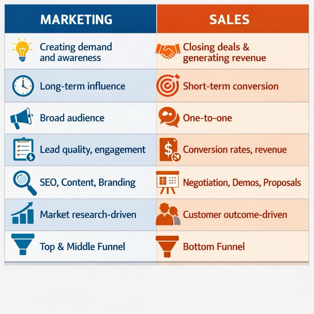 Sales vs Marketing: Key Differences in Roles, Skills & Salaries | UniAthena